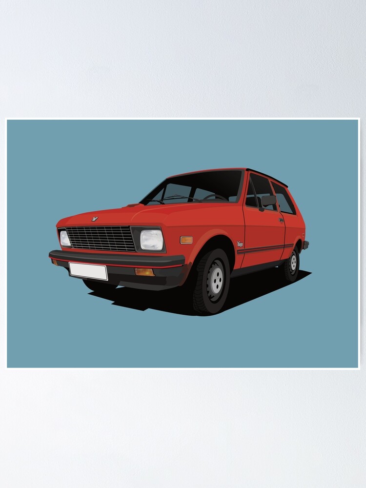 "Yugo car - red - US version" Poster for Sale by knappidesign | Redbubble
