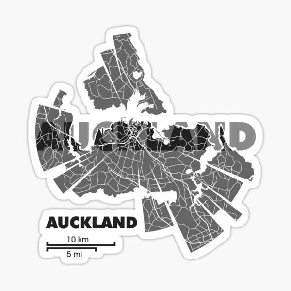 "Auckland Map" Sticker for Sale by UrbanizedShirts | Redbubble