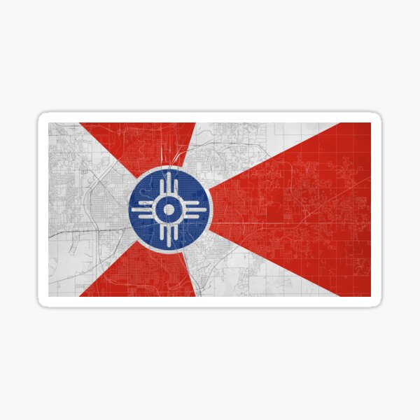 "Wichita Flag & Roadmap" Sticker for Sale by Ted McFarland | Redbubble