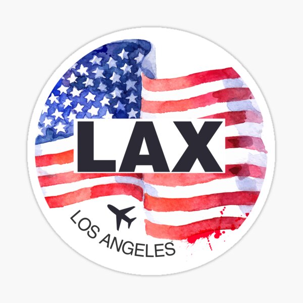 "LAX US. Flag design" Sticker by Aviators | Redbubble