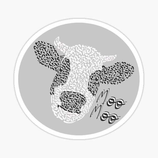 "Cow Moo Moo" Sticker for Sale by Karotene | Redbubble