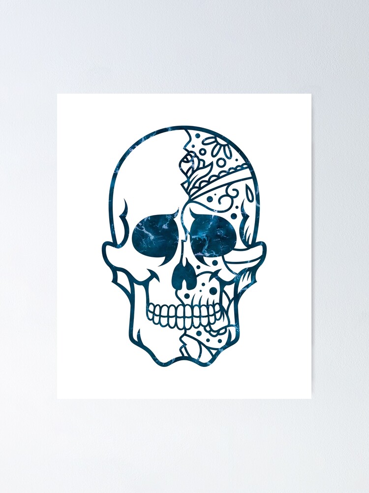 "Half Skull Head" Poster by madtoyman | Redbubble