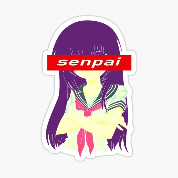 "Anime Manga Otaku Girl Senpai School Uniform Gift" Sticker by Pubi ...