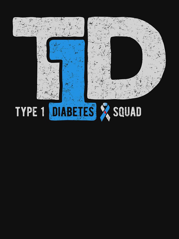 "T1D Type 1 Diabetes Squad Awareness Ribbon" T-shirt for Sale by ...