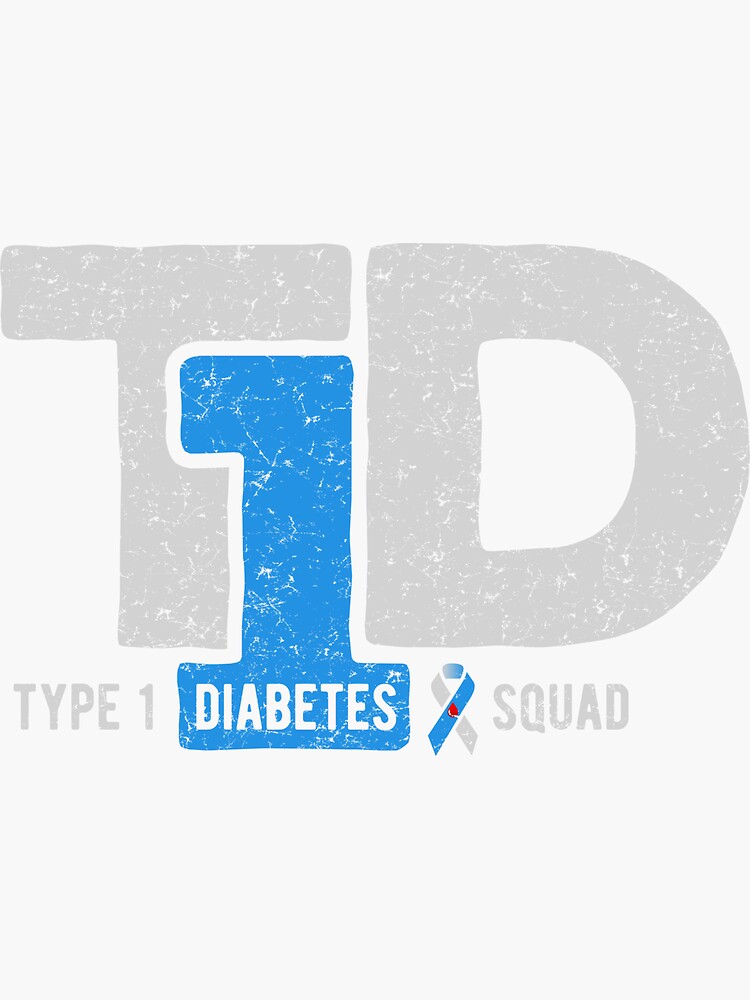 "T1D Type 1 Diabetes Squad Awareness Ribbon" Sticker for Sale by ...