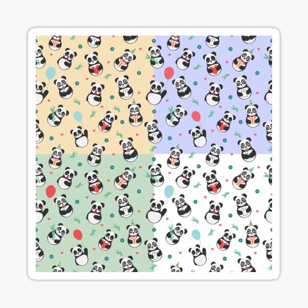 "Cute Pandas Pattern" Sticker for Sale by SMarques | Redbubble