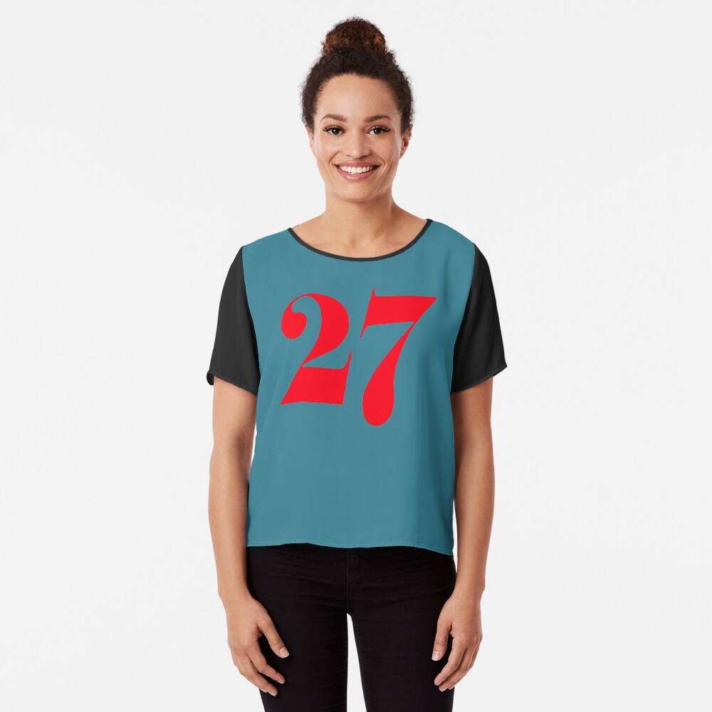 "NUMBER 27 -----------RED" Sticker for Sale by solgel47 | Redbubble