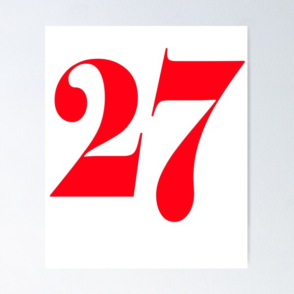 "NUMBER 27 -----------RED" Poster for Sale by solgel47 | Redbubble