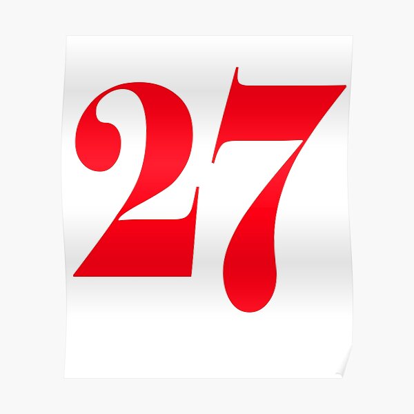 "NUMBER 27 -----------RED" Poster by solgel47 | Redbubble