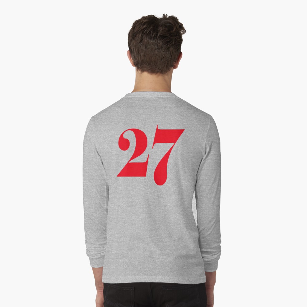 "NUMBER 27 -----------RED" Sticker for Sale by solgel47 | Redbubble