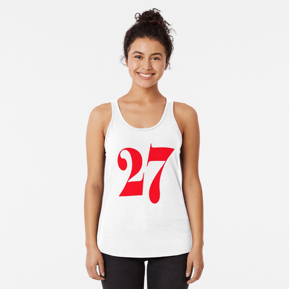 "NUMBER 27 -----------RED" Sticker for Sale by solgel47 | Redbubble