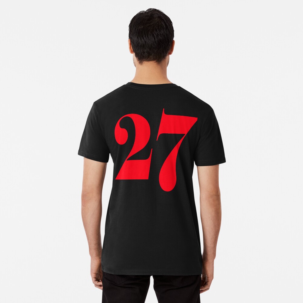 "NUMBER 27 -----------RED" Sticker for Sale by solgel47 | Redbubble