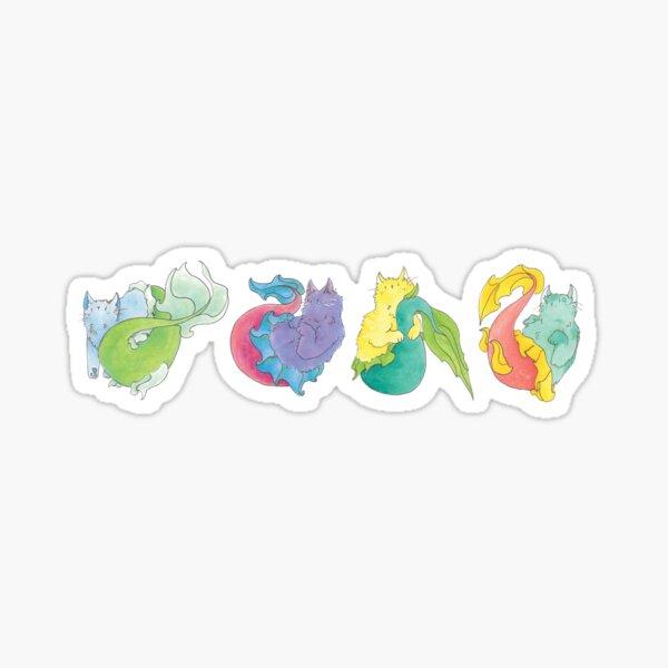 "Purrmaid Posse" Sticker for Sale by epikowl | Redbubble