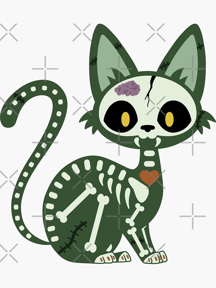 "Zombie Kitty" Sticker by plaguewolfen | Redbubble