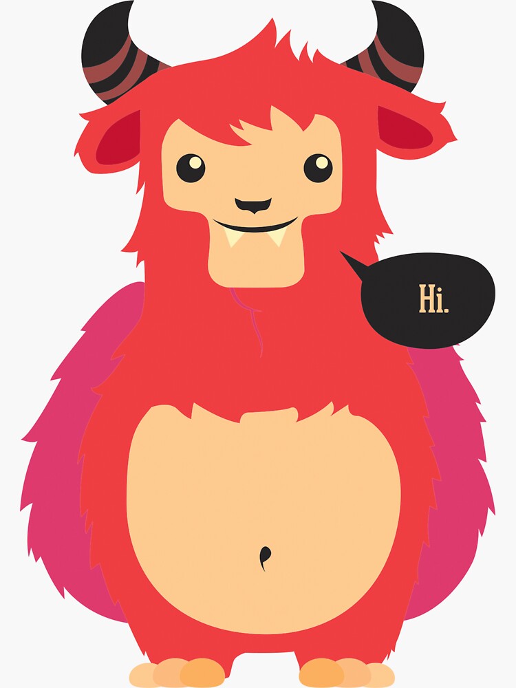"Red Yeti says Hi" Sticker for Sale by picuru | Redbubble
