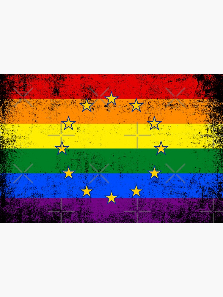 "European Union LGBTQ Pride Grunge Flag" Sticker by popkulturniy ...