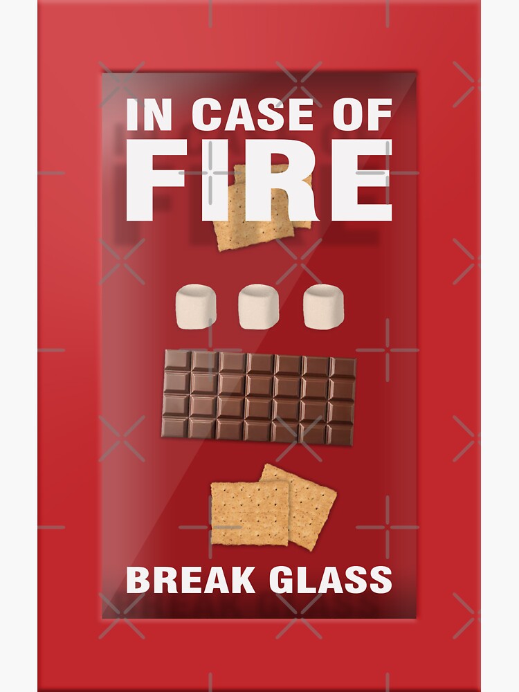 "IN CASE OF FIRE BREAK GLASS" Sticker for Sale by RicardoTito | Redbubble