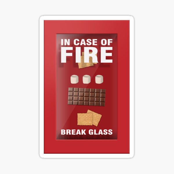 "IN CASE OF FIRE BREAK GLASS" Sticker for Sale by RicardoTito | Redbubble