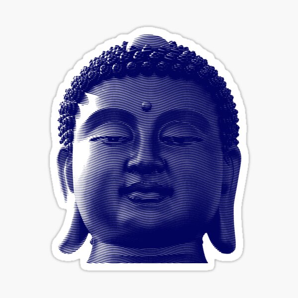 "Meditating Buddha, Blue" Sticker by PromoteProgress | Redbubble