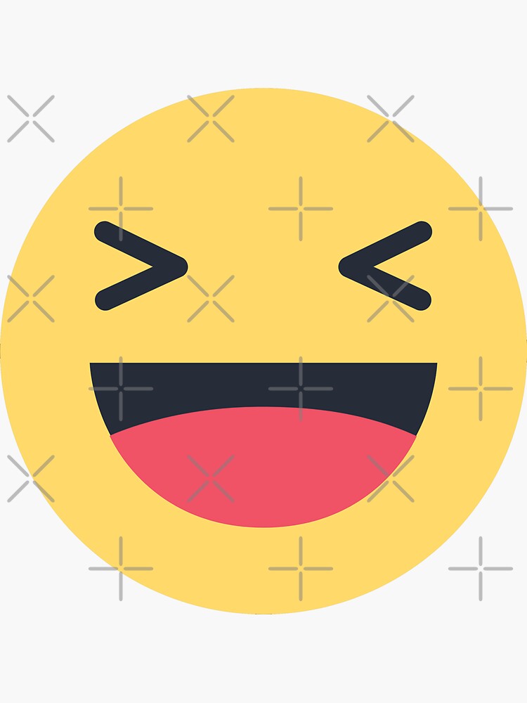 "haha react shirt" Sticker by league95 | Redbubble