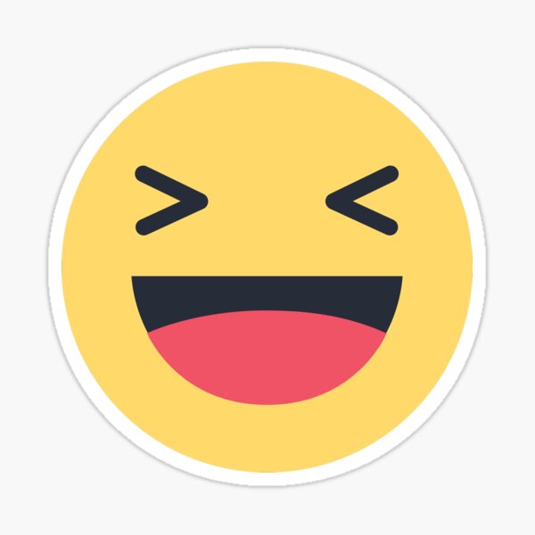 "haha react shirt" Sticker by league95 | Redbubble