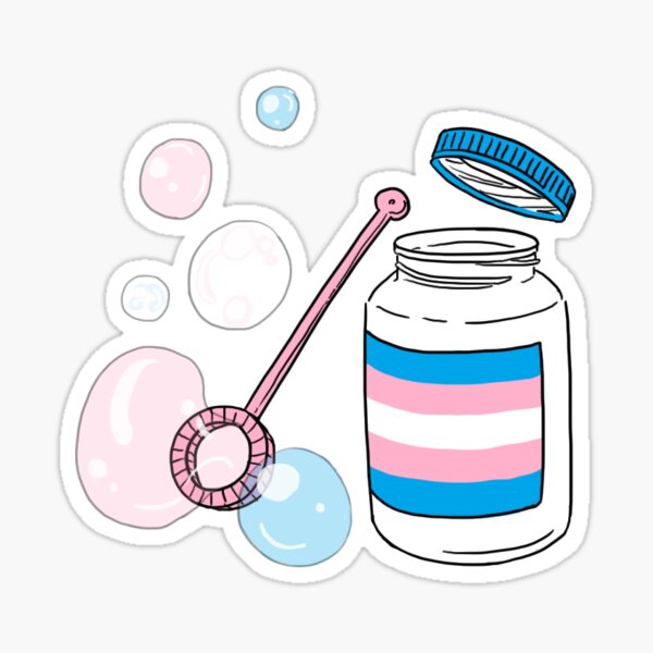 "Trans Pride Bubble Bottle" Sticker by JNNardacci | Redbubble