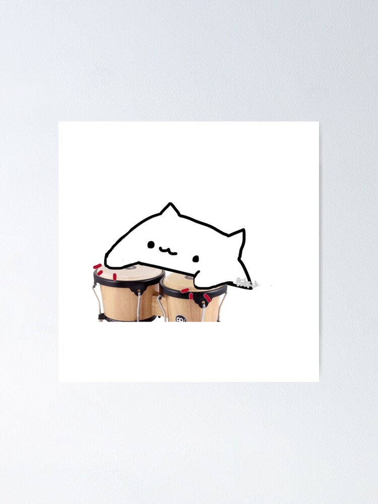 "bongo cat" Poster for Sale by tuckerdotcom | Redbubble