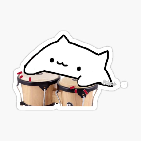 "bongo cat" Sticker for Sale by tuckerdotcom | Redbubble