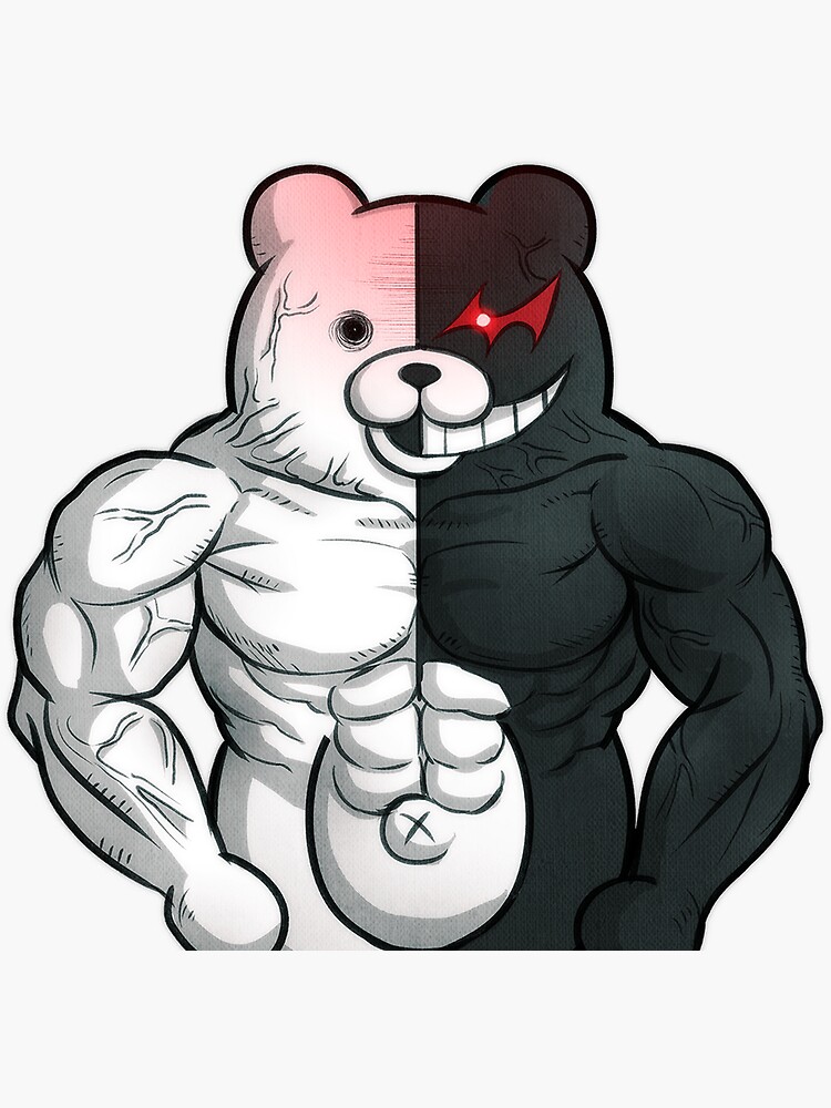 "big ol monokuma" Sticker for Sale by striderscribe | Redbubble