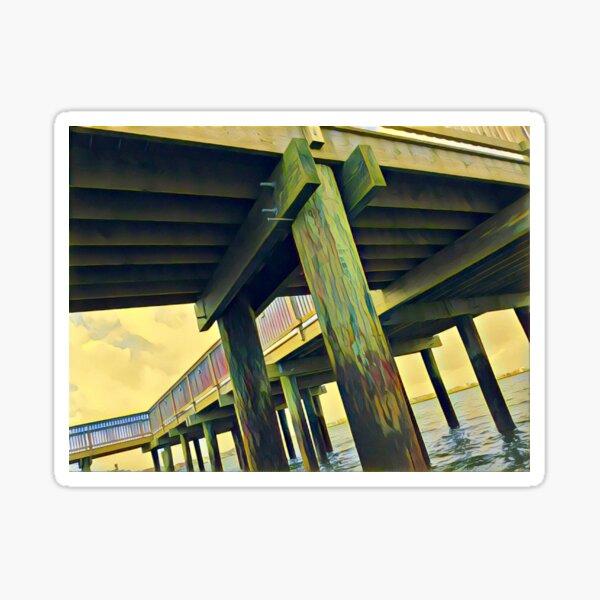 "Stone Harbor Pier " Sticker for Sale by stewstudio | Redbubble