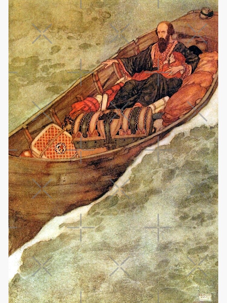 "Prospero and Miranda in the Boat - The Tempest - Edmund Dulac" Art ...