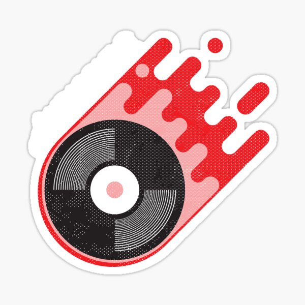 "Audiophile Fire Meteor Vinyl Record" Sticker by elfsage | Redbubble
