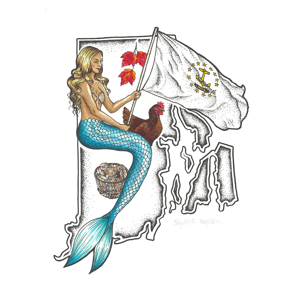 "Rhode Island Mermaid" by Elizabeth Weglein | Redbubble