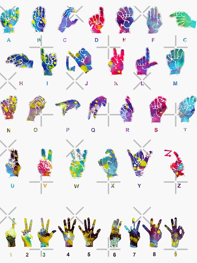 "Sign Language Alphabet" Sticker for Sale by erzebetth | Redbubble