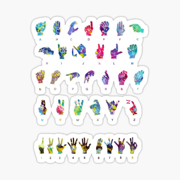 "Sign Language Alphabet" Sticker for Sale by erzebetth | Redbubble