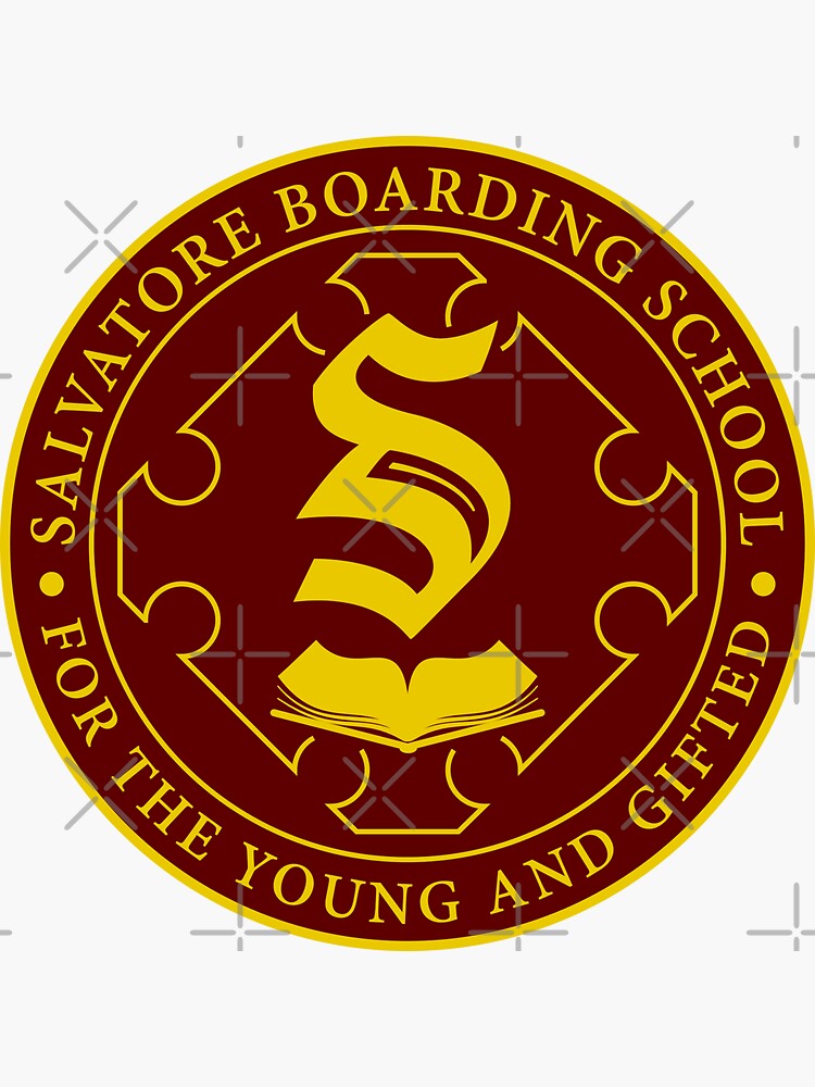 "Salvatore Boarding School Crest" Sticker for Sale by BadCatDesigns ...
