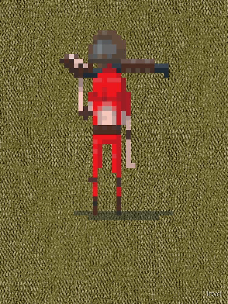 "Red doomguy pixelart tribute " T-shirt by lrtvri | Redbubble
