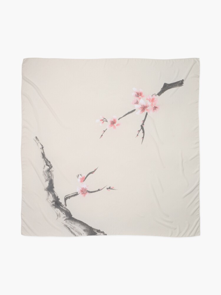 "Sakura tree branches with cherry blossom flowers oriental Zen Sumie ...