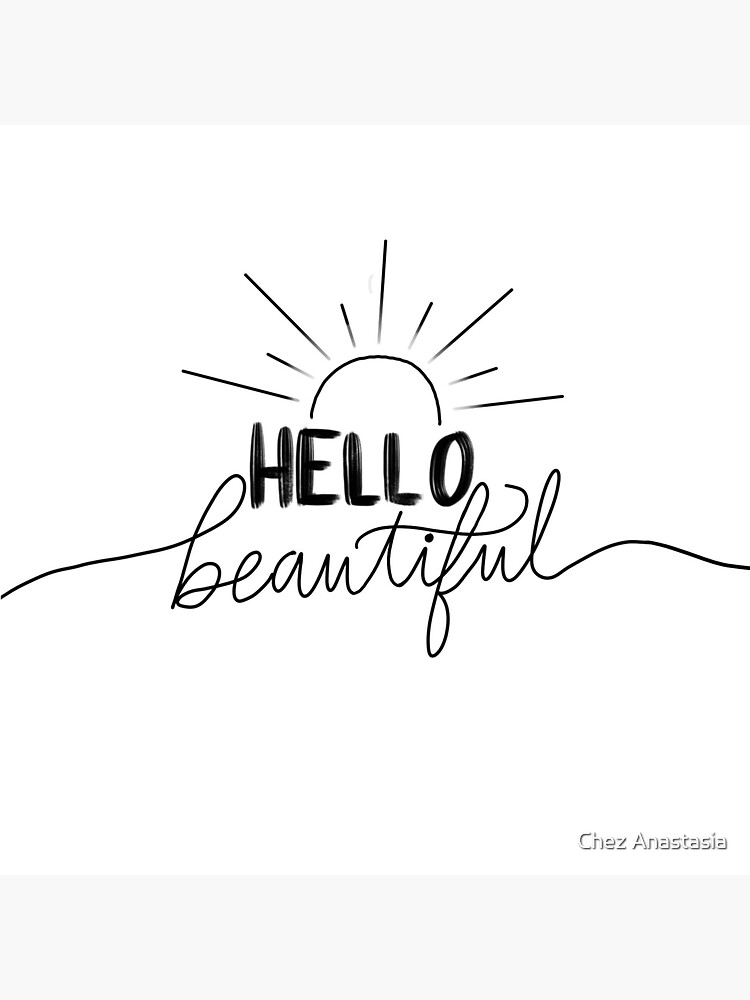 "HELLO BEAUTIFUL" Sticker for Sale by aaanal | Redbubble