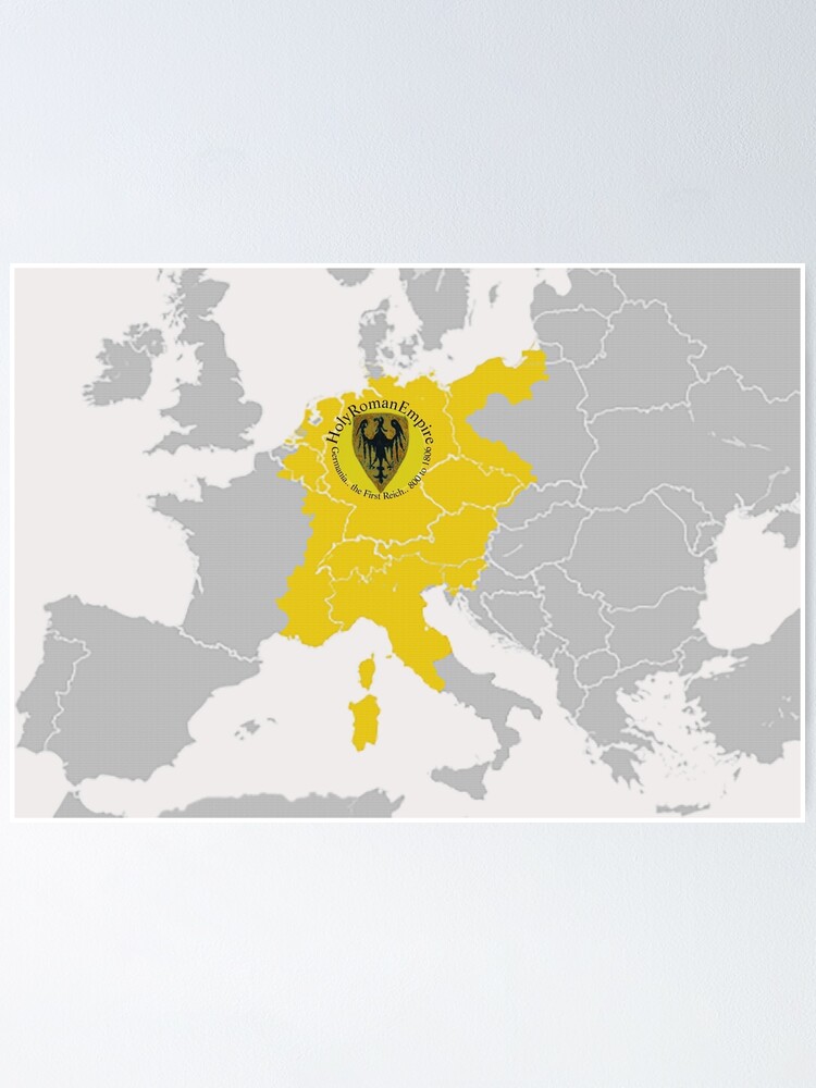 "German Holy Roman Empire Map..1200 A.D. " Poster for Sale by ...