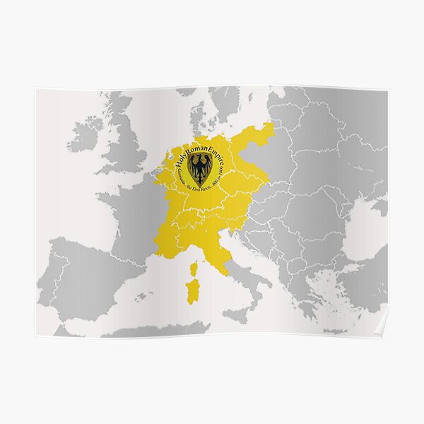 "German Holy Roman Empire Map..1200 A.D. " Poster for Sale by ...