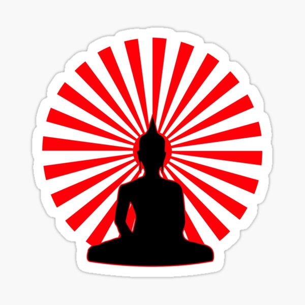 "Meditating Buddha, Red" Sticker for Sale by PromoteProgress | Redbubble