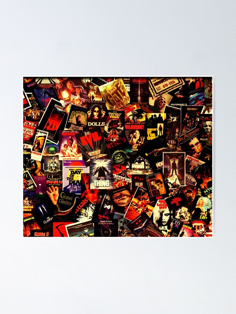 "Horror Movies Collage" Poster for Sale by RosieParish | Redbubble