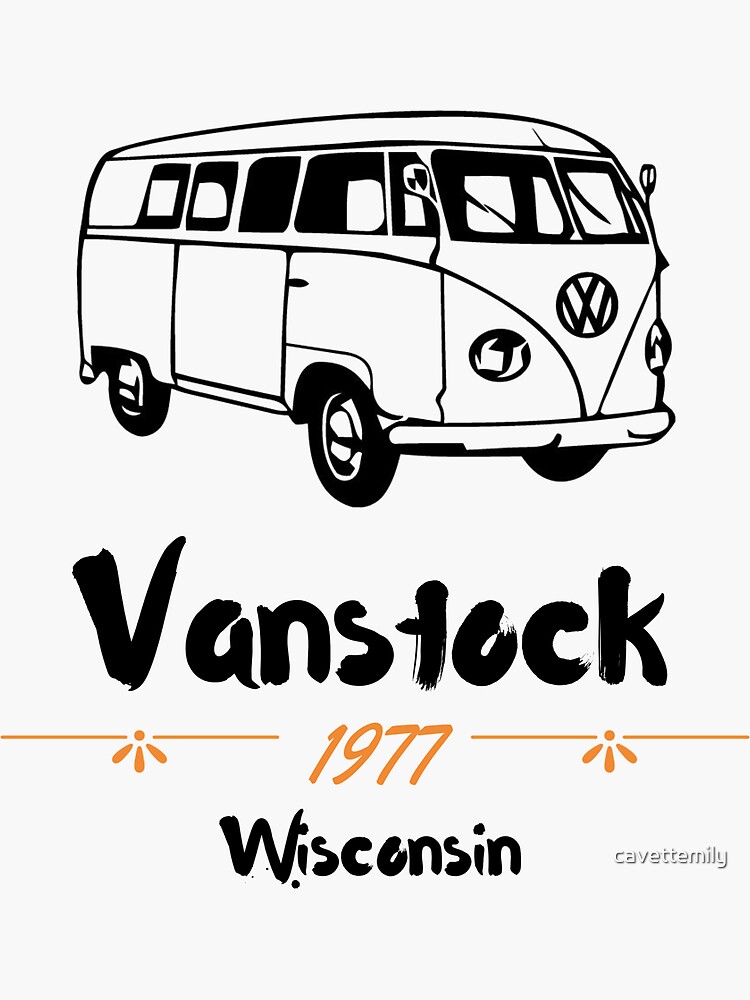 "Vanstock" Sticker by cavettemily | Redbubble