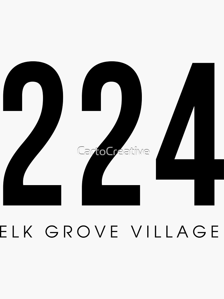 "Elk Grove Village, IL - 224 Area Code design" Sticker by CartoCreative ...