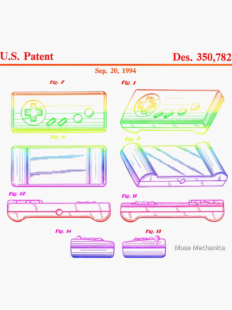 "Video Game Controller Schematics Patent " Sticker by Suburbansorcer ...