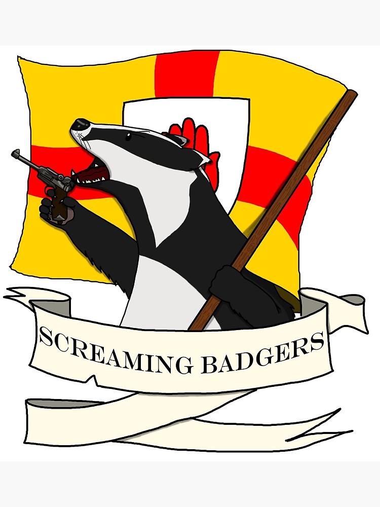 "Screaming Badger Crest" Photographic Print by TheMagicSpoon | Redbubble