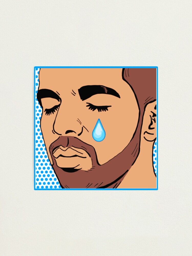 Lámina fotográfica «Drake llorando (diseño de dibujos animados)» de CulturePopSh0p | Redbubble