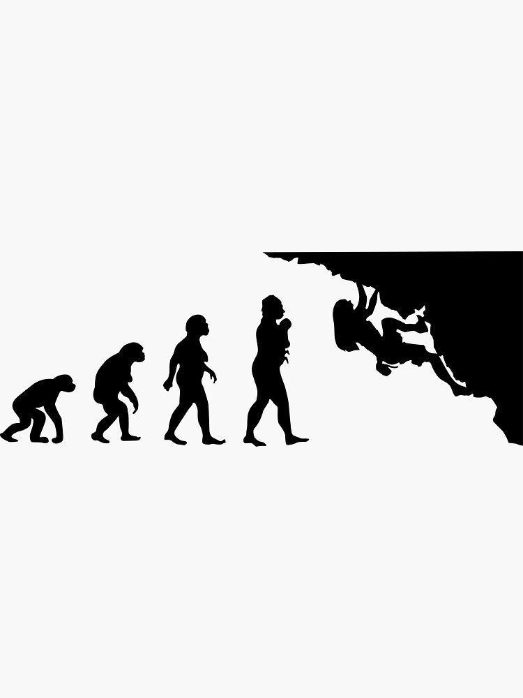"Rock Climbing Evolution" Sticker for Sale by SillyShirtsLOL | Redbubble