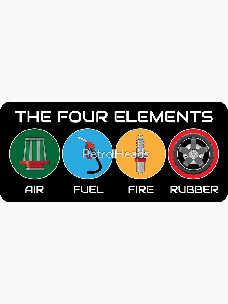 "The Four Elements" Sticker for Sale by PetrolHeads | Redbubble